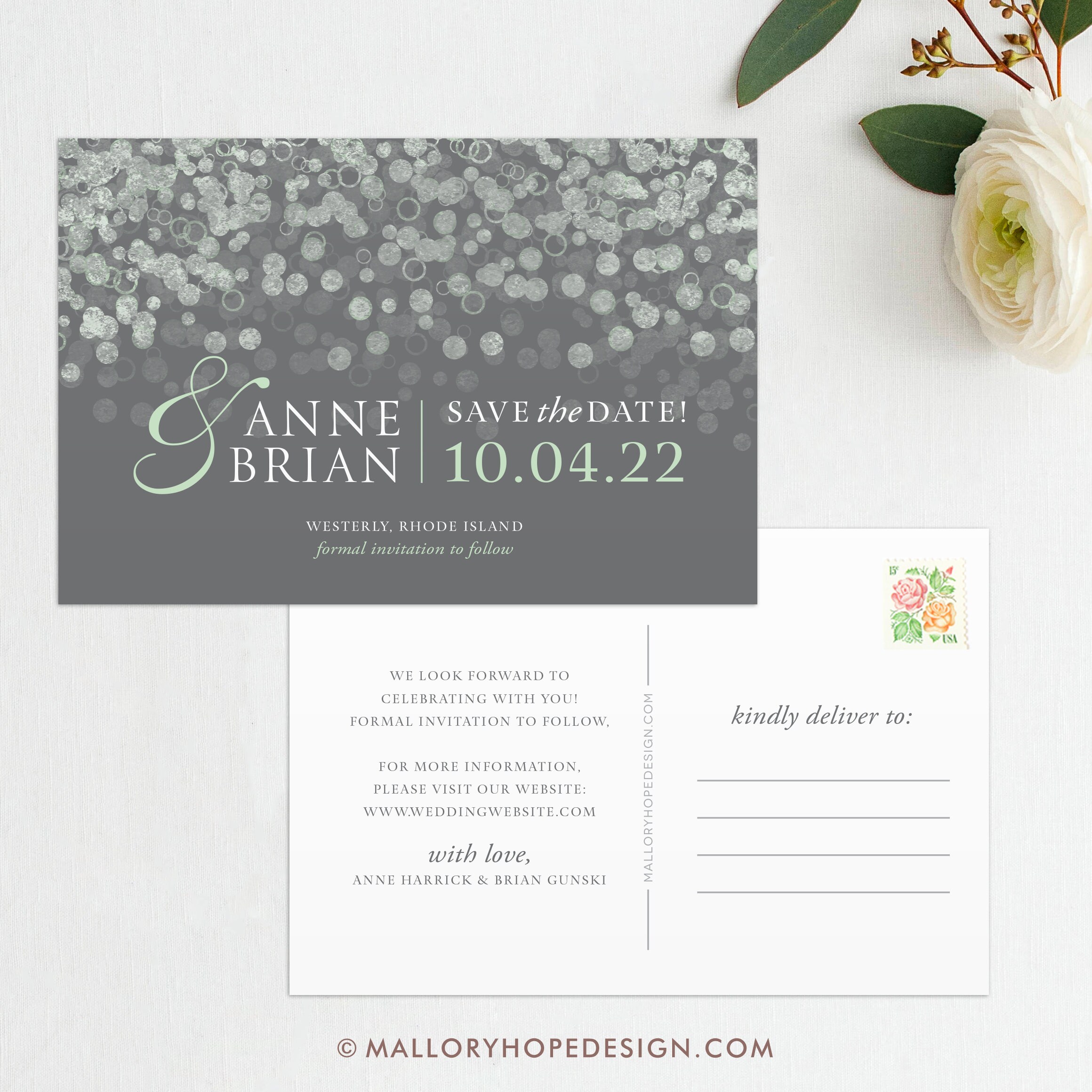 Champagne Bubbles Wedding Invitation & RSVP Set - Etsy