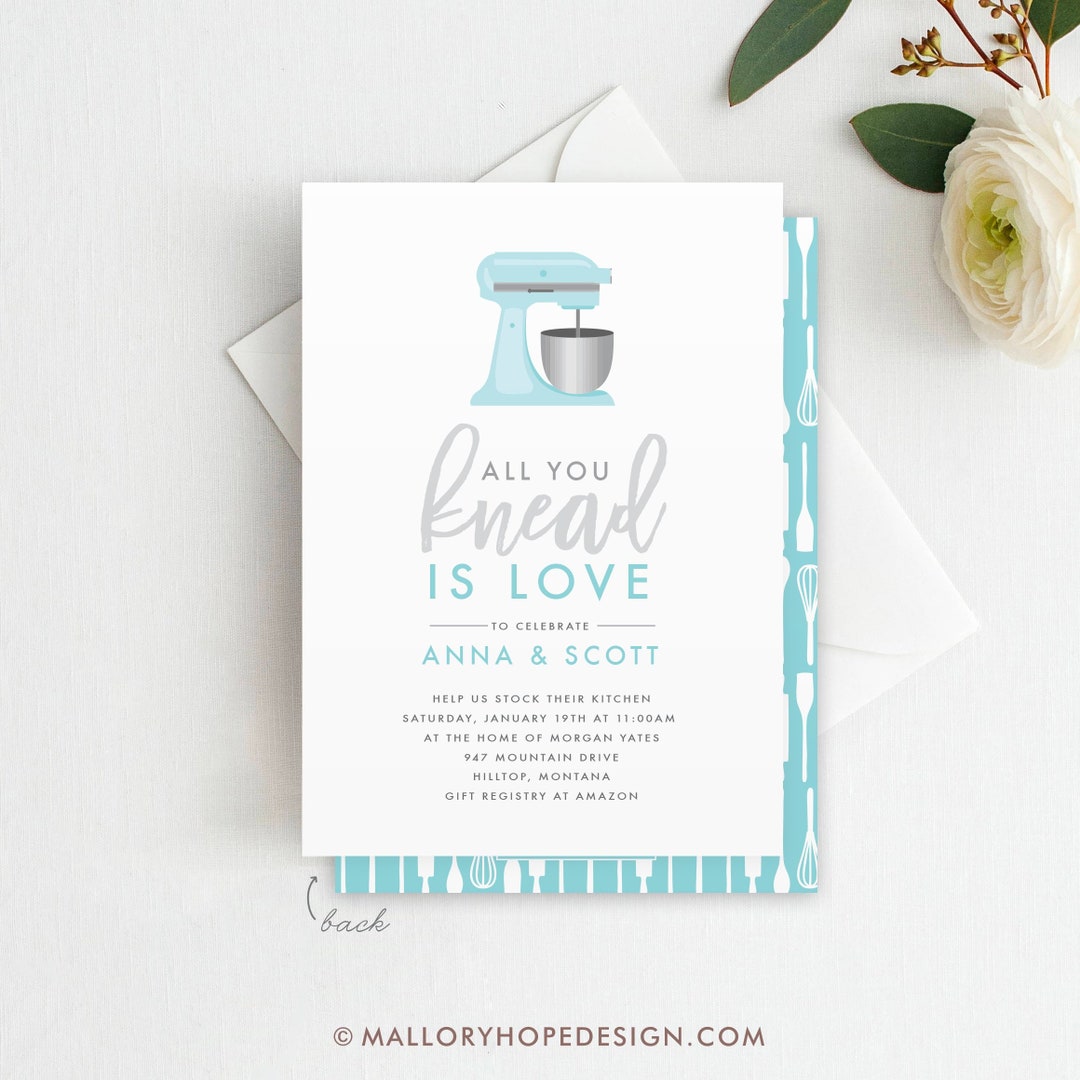 Mixer Bridal Shower Invitation, All You Knead is Love, Stock the ...