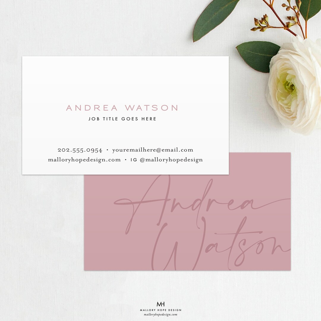 Modern Business Card Printed, Custom Calling Card, Minimalistic Card ...