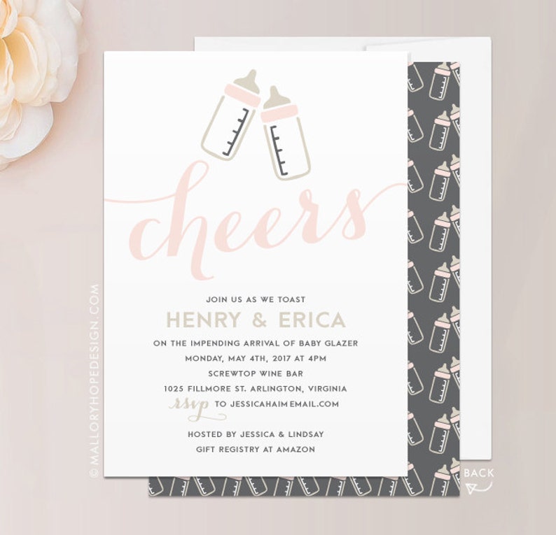 Cheers Baby Shower Invitation Template Bubbly & Brew - Etsy