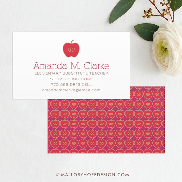 Substitute Teacher Business Card - Etsy