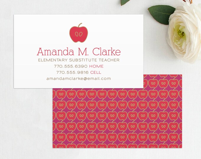 Flowing Script Business Card, Calling Card, Mommy Card, Contact Card ...