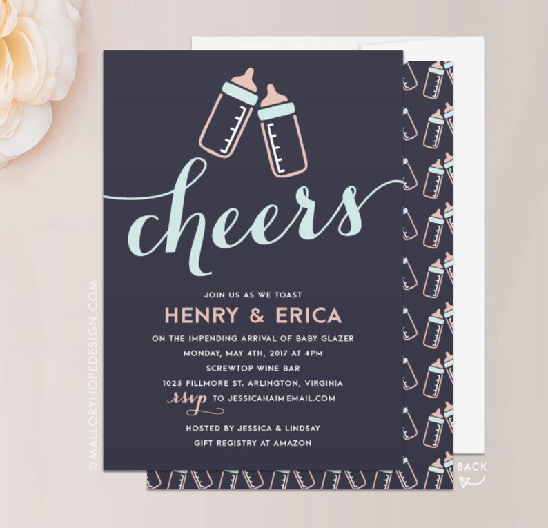 Cheers Baby Shower Invitation Template Bubbly & Brew - Etsy