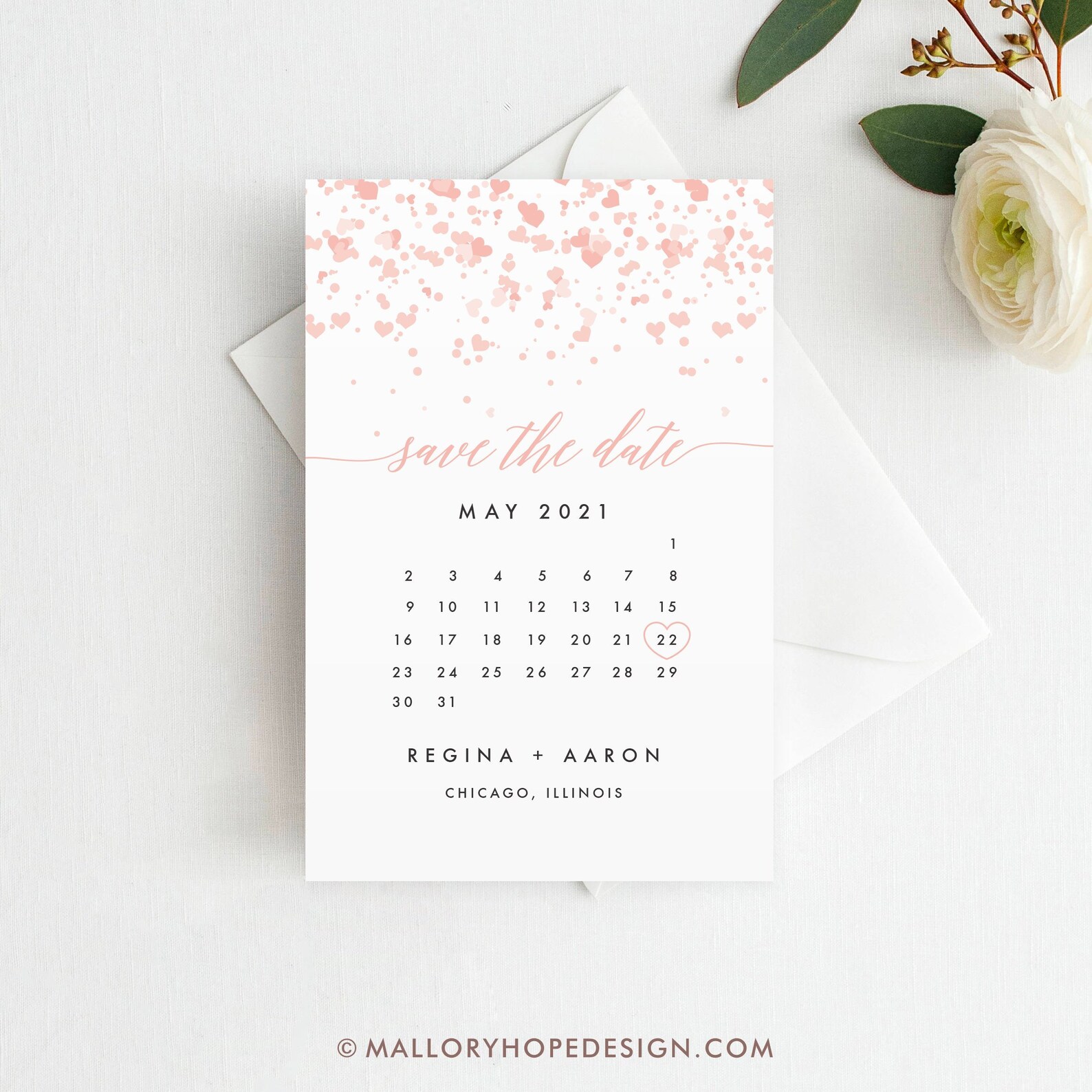Confetti Calendar Save the Date Template: Wedding (instant Download) - Etsy
