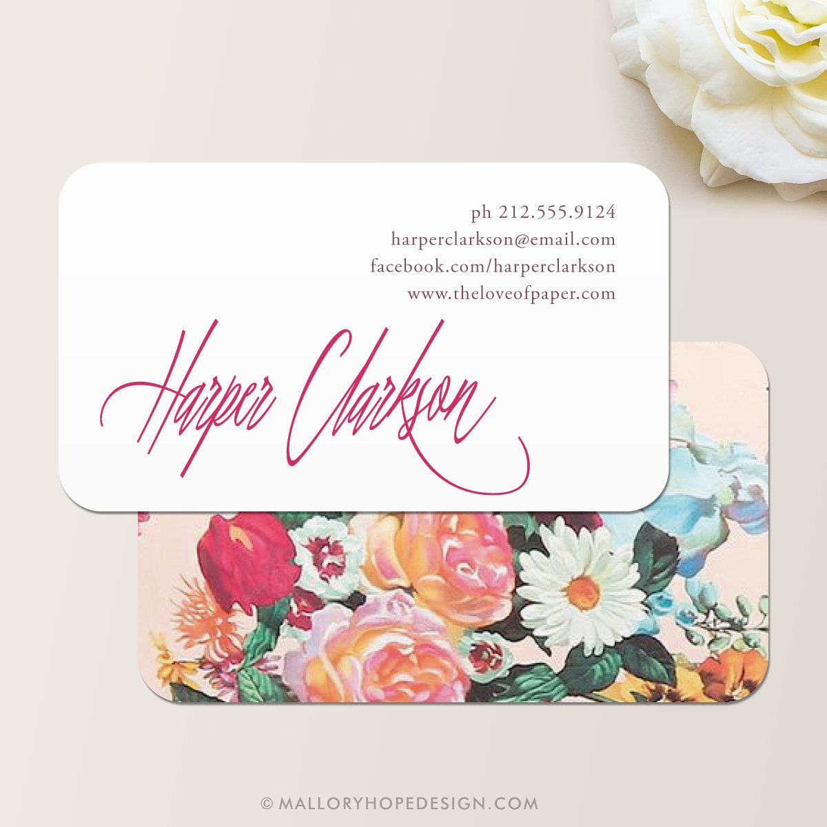 Signature Script Business Card Calling Card Mommy Card | Etsy