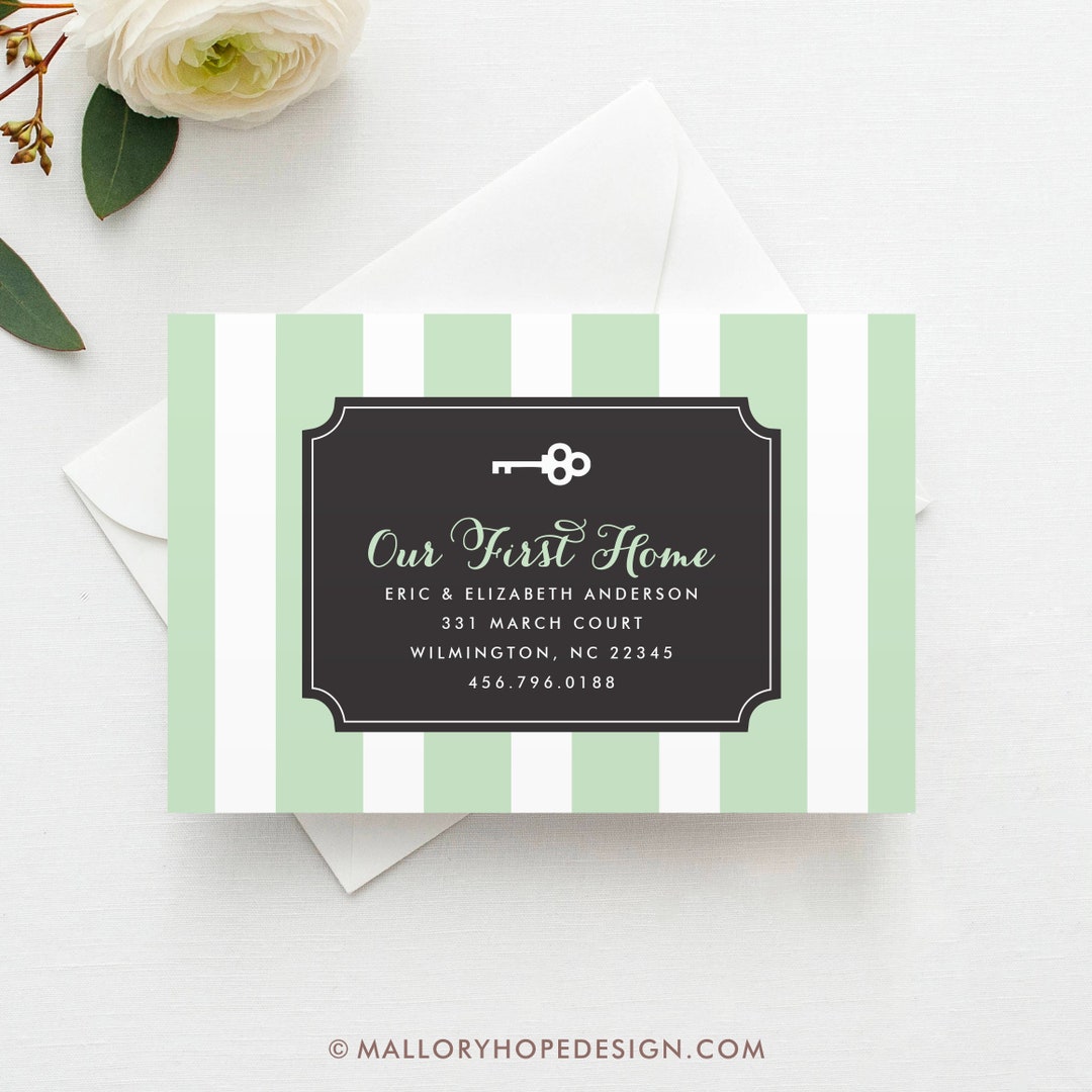 Preppy Moving Announcement Postcard, Magnet, Flat Card, Our First Home ...