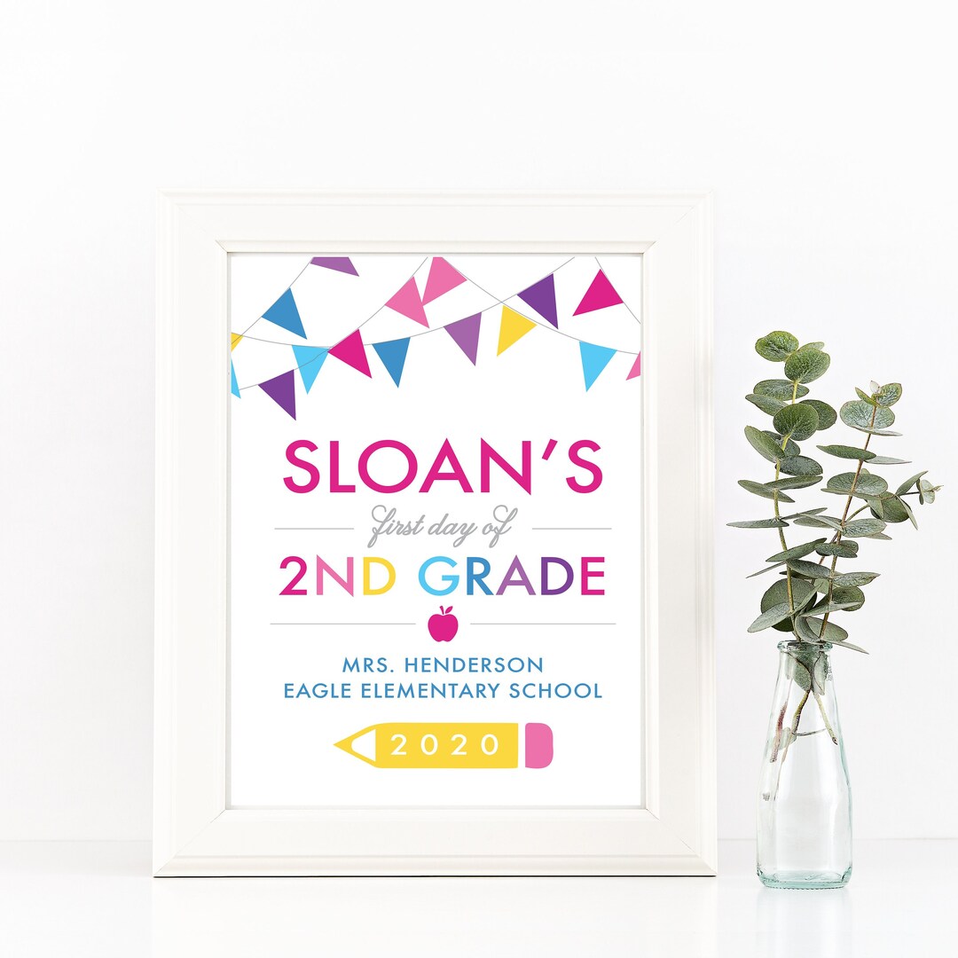 Back to School Sign Editable, Printable First Day of School Sign, Back ...