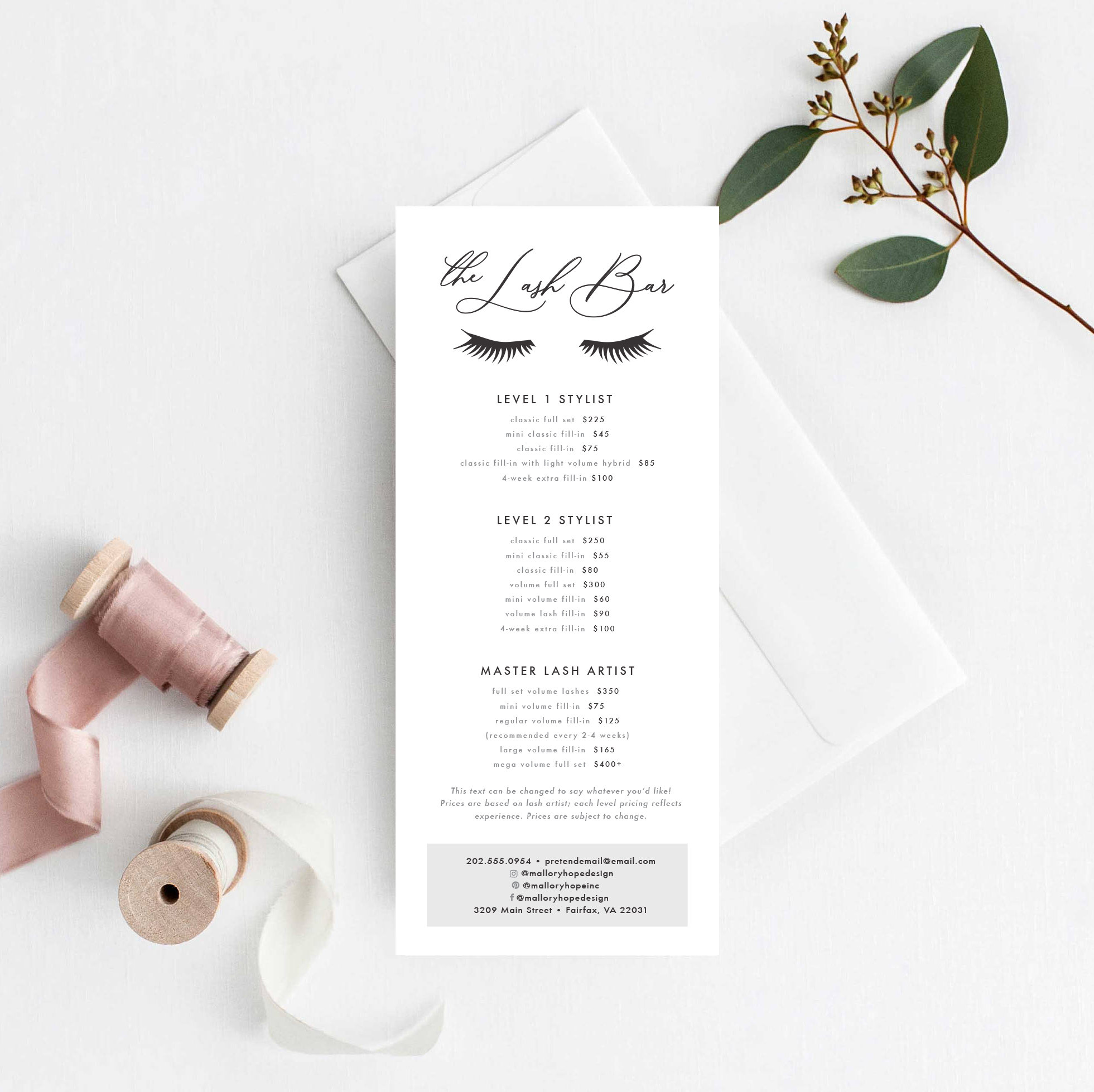 Lash Business Card Lash Salon Calling Card Lash Extensions - Etsy