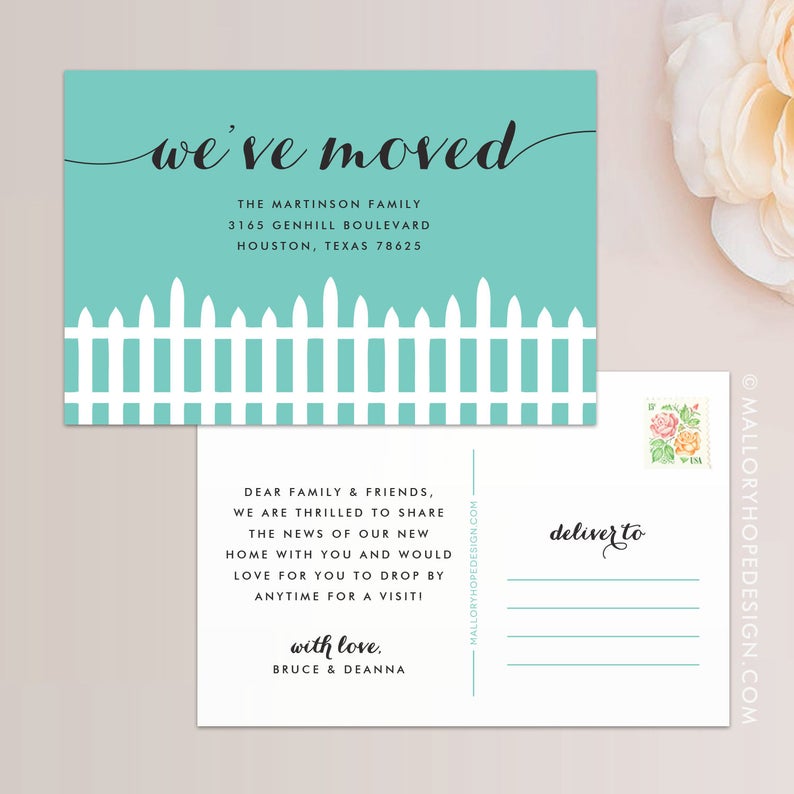Fence Moving Announcement Postcard Magnet Flat Card New - Etsy