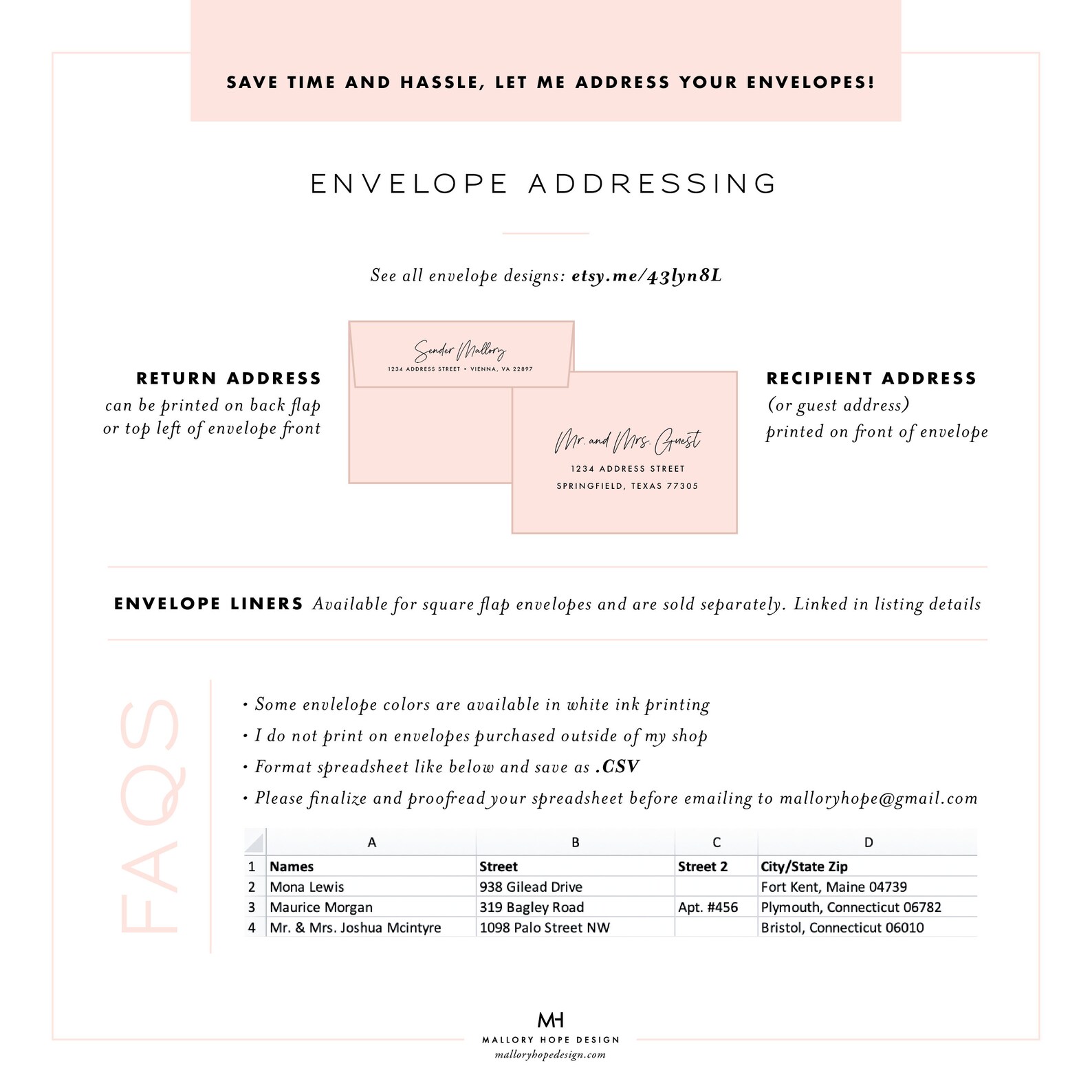 Printed Square Envelopes: Guest & Return Addressing, White, Cream ...