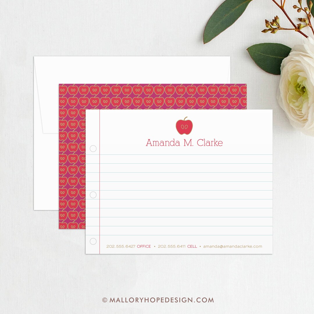 Teacher Stationery Template Digital Files, Teacher Thank You Card ...