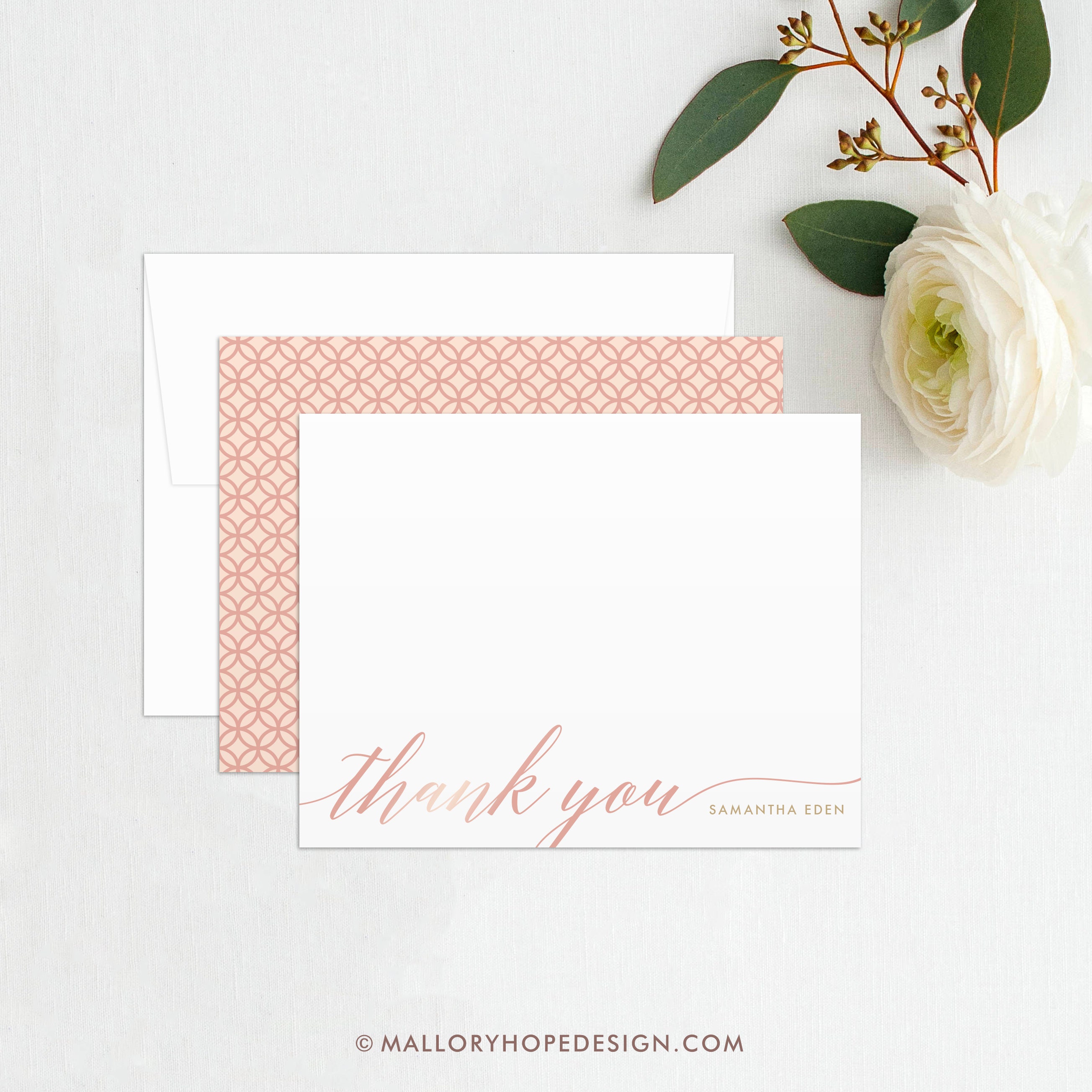 Printed Lettering Thank You Card Thank You Stationery with | Etsy