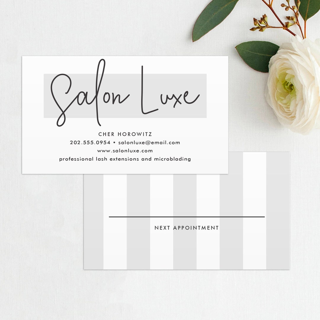 Printed Luxe Business Card, Minimal Calling Card, Mommy Card, Salon ...