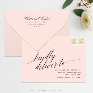 Flowing Script Envelope Template, Printable DIY Envelope Template ...