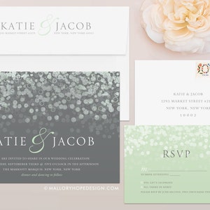 Champagne Bubbles Wedding Invitation & RSVP Set - Etsy