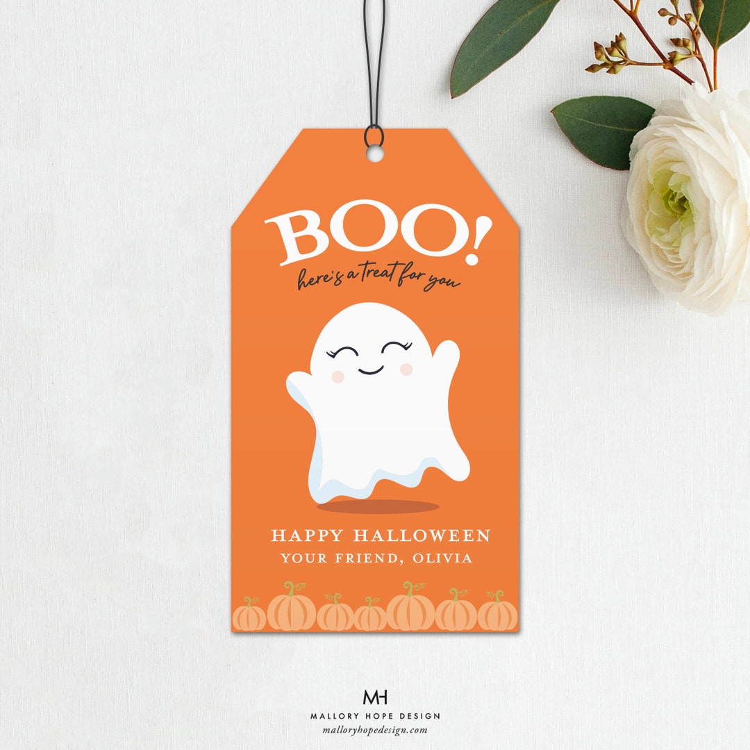 Boo Basket Tag Template, Editable Halloween Favor Tags, Boo Gift Tag ...
