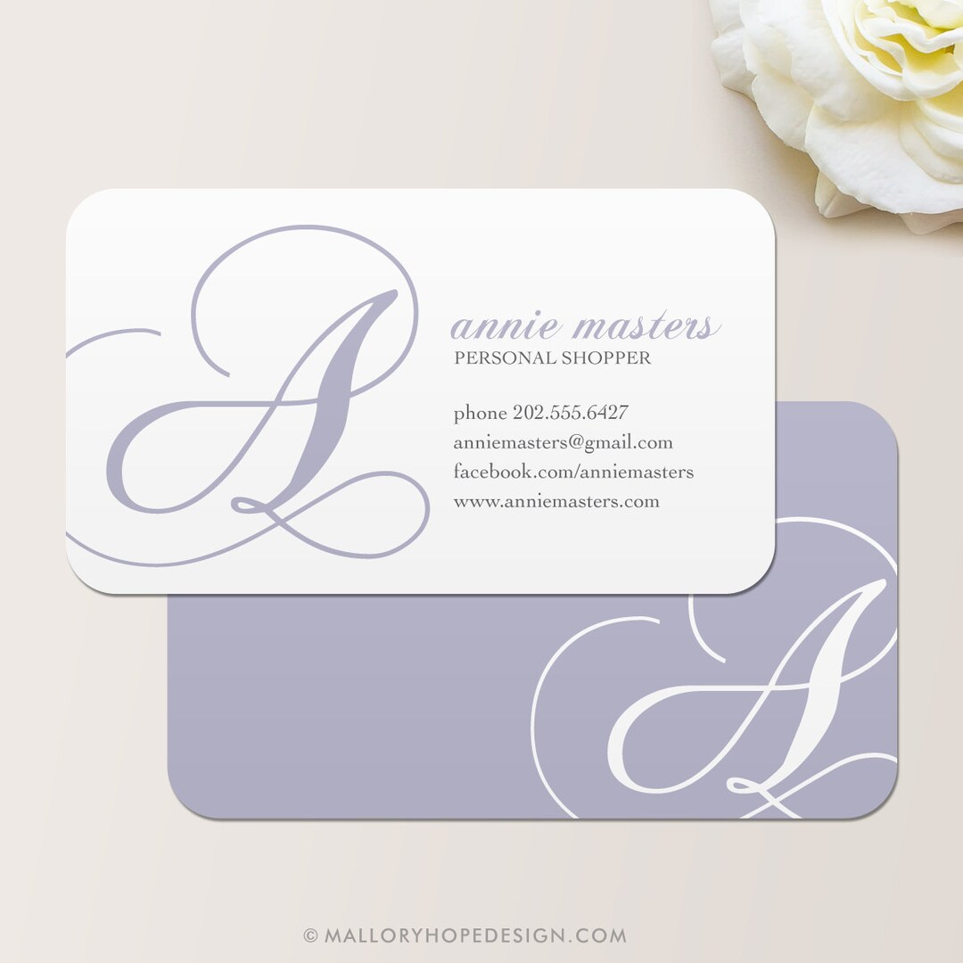Decorative Initial Business Card, Calling Card, Mommy Card, Contact ...