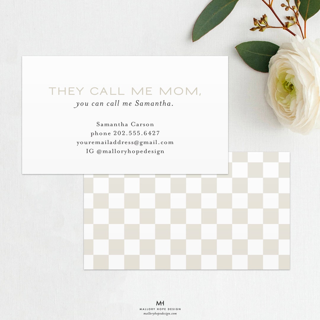 They Call Me Mom Business Card Template, Mom Business Card, Cute Mom ...