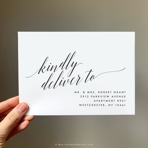 Flowing Script Envelope Template, Printable DIY Envelope Template, Wedding Envelope Template ...