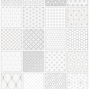 20 Squares Geometric Patterns Printable-blank Patented Square Coloring ...