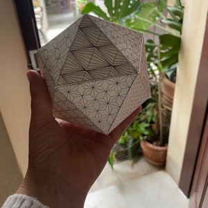 Icosahedron 3D Papercraft Template-home Décor Ideas-platonic Solids ...