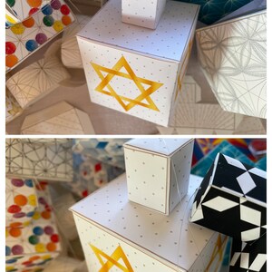Blank Paper Craft Dreidel Hanukkah Gift Box Template-3d Model-holiday ...