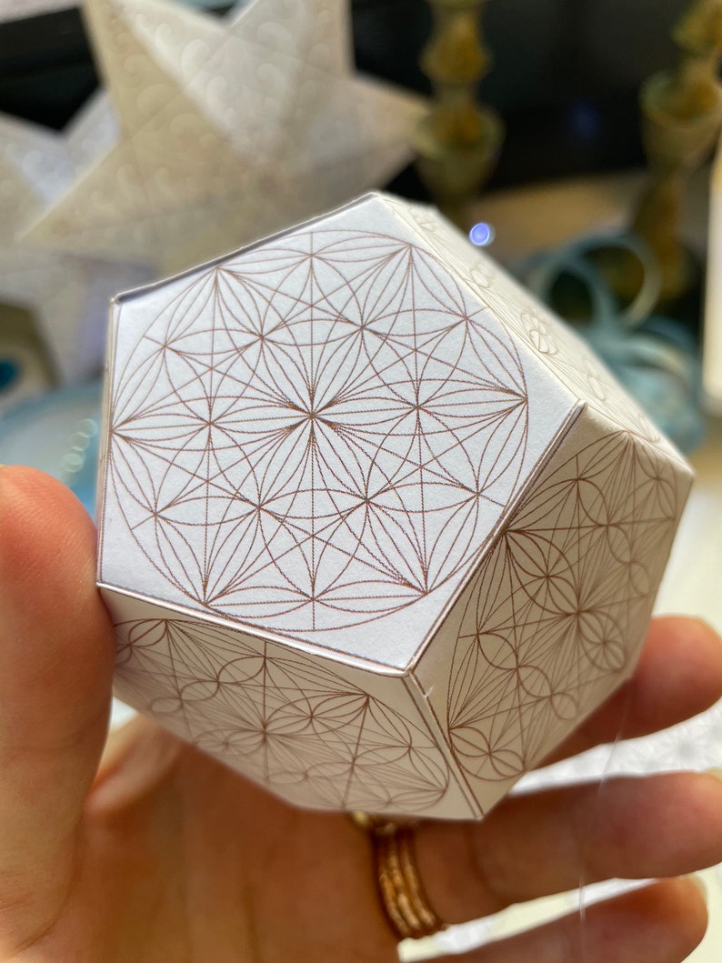 Dodecahedron 3D Papercraft Template Pdf-platonic Solids-ornament ...