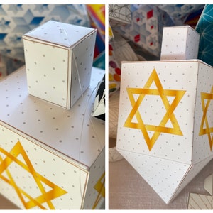 Blank Paper Craft Dreidel Hanukkah Gift Box Template-3d Model-holiday ...