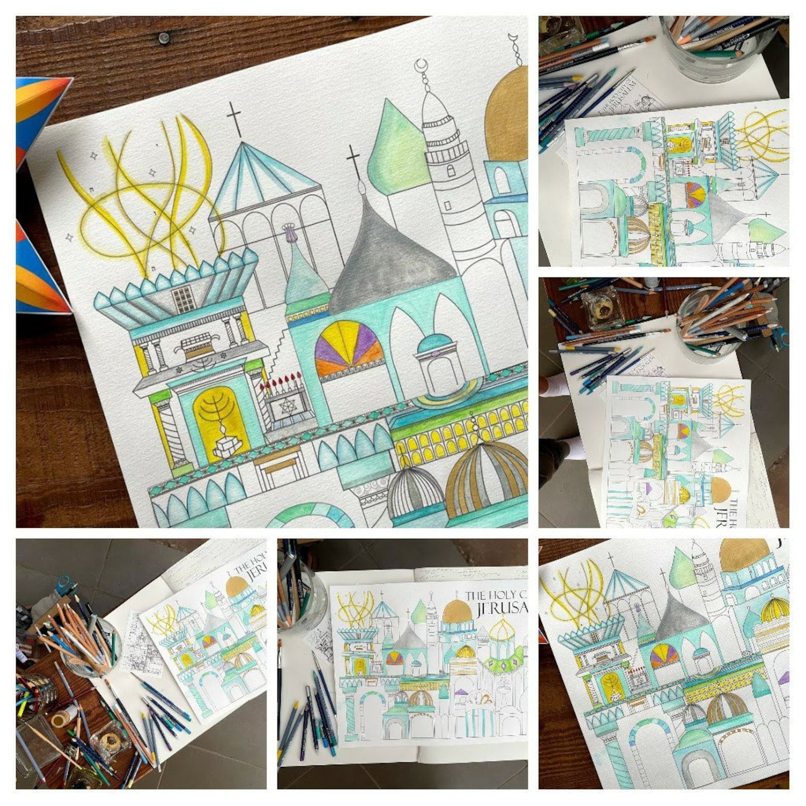 Holy City Jerusalem Art Poster to Print and Color-holiness-grace ...