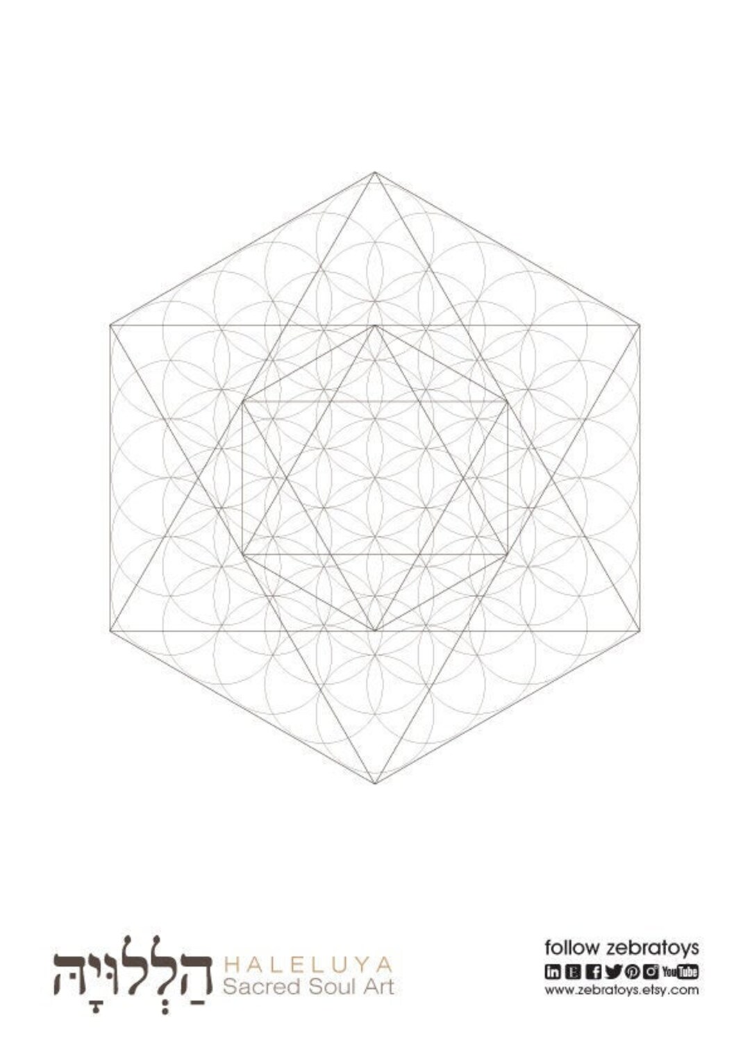 Inner Peace Healing Frequencies Print-hexagon Sacred Geometry Symbols ...