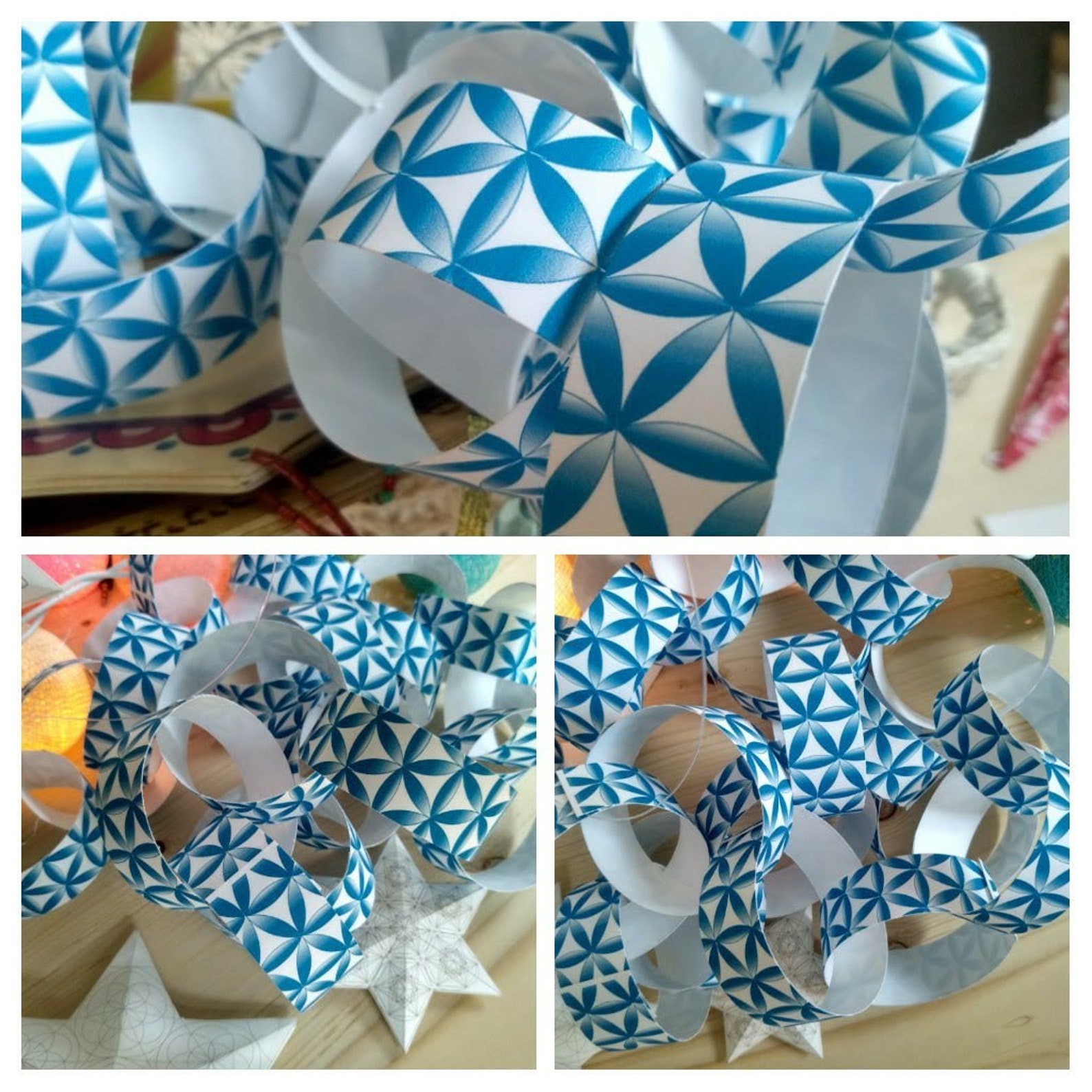 Sukkot Paper Chains Templates Set of 3-sukkah Decorations-flower of ...