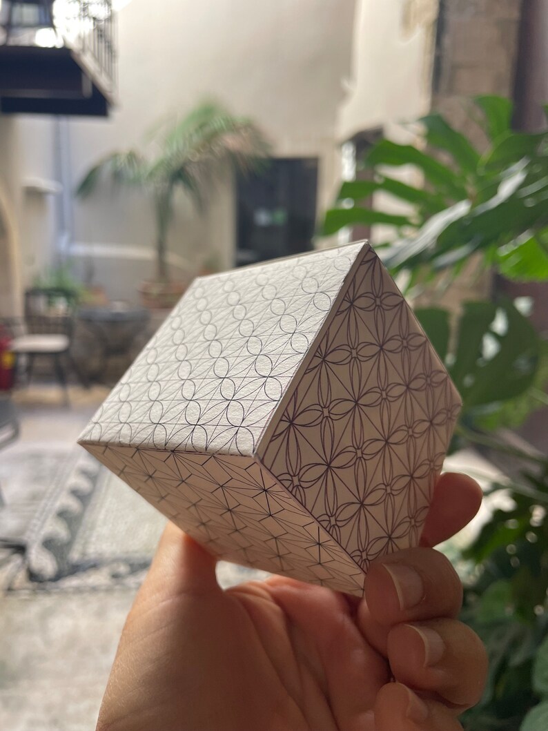 Hexahedron 3D Cube Papercraft Template Pdf-platonic Solids-printable ...