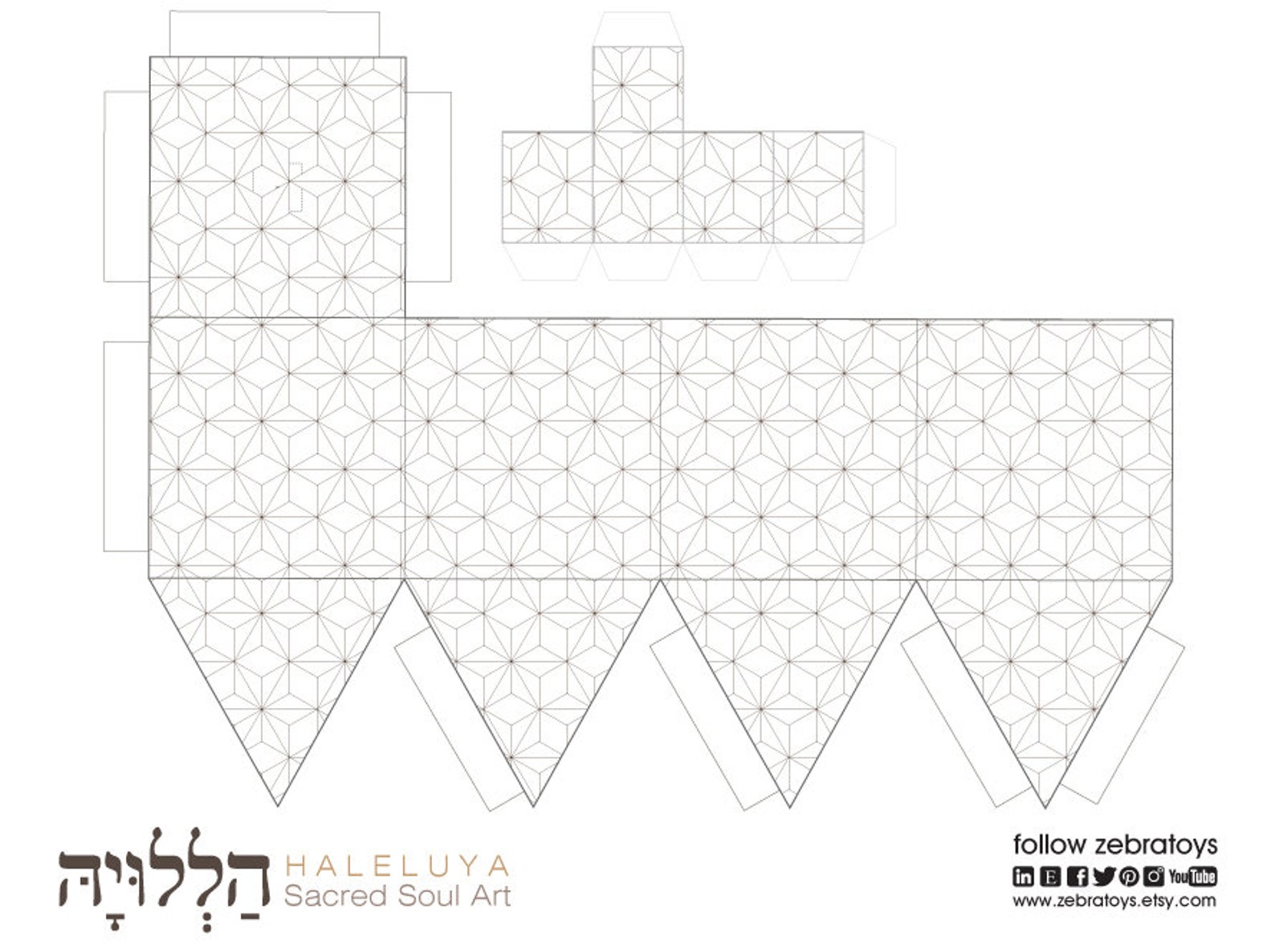 Dreidel 3D Paper Craft Hanukkah-printable Template-stars-holiday Party ...