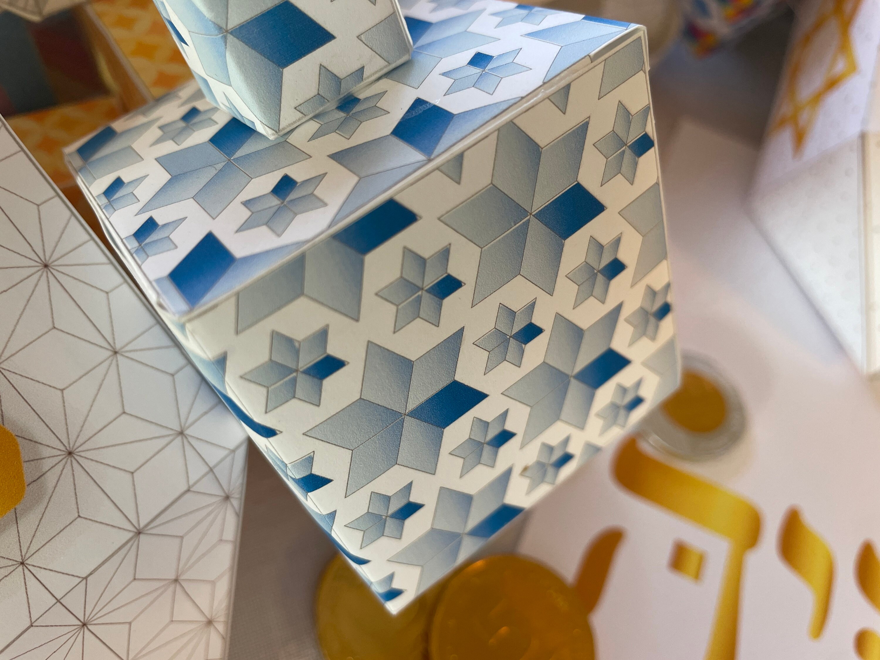 Hanukkah Dreidel Paper Craft Template-3d-geometric Printable-holiday ...