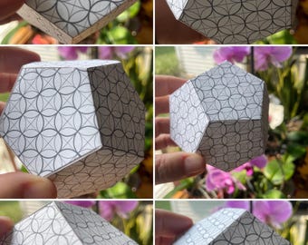 Dodecahedron Paper Craft 3D Template Pdf-platonic Solids-ornament ...