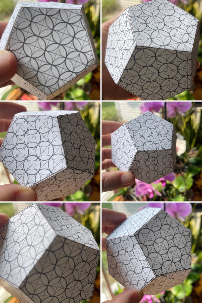 Dodecahedron Paper Craft 3D Template Pdf-platonic Solids-ornament ...