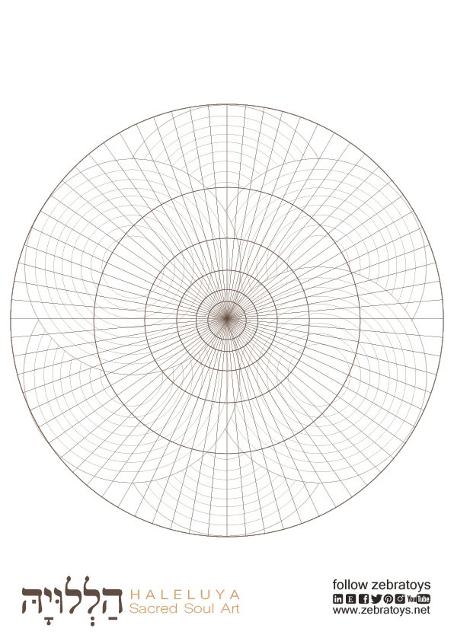 Golden Ratio Circles Rays-coloring Page-printable-balance Frequencies ...