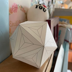 Icosahedron 3D Papercraft Template Pdf-platonic Solids-printable 3D ...