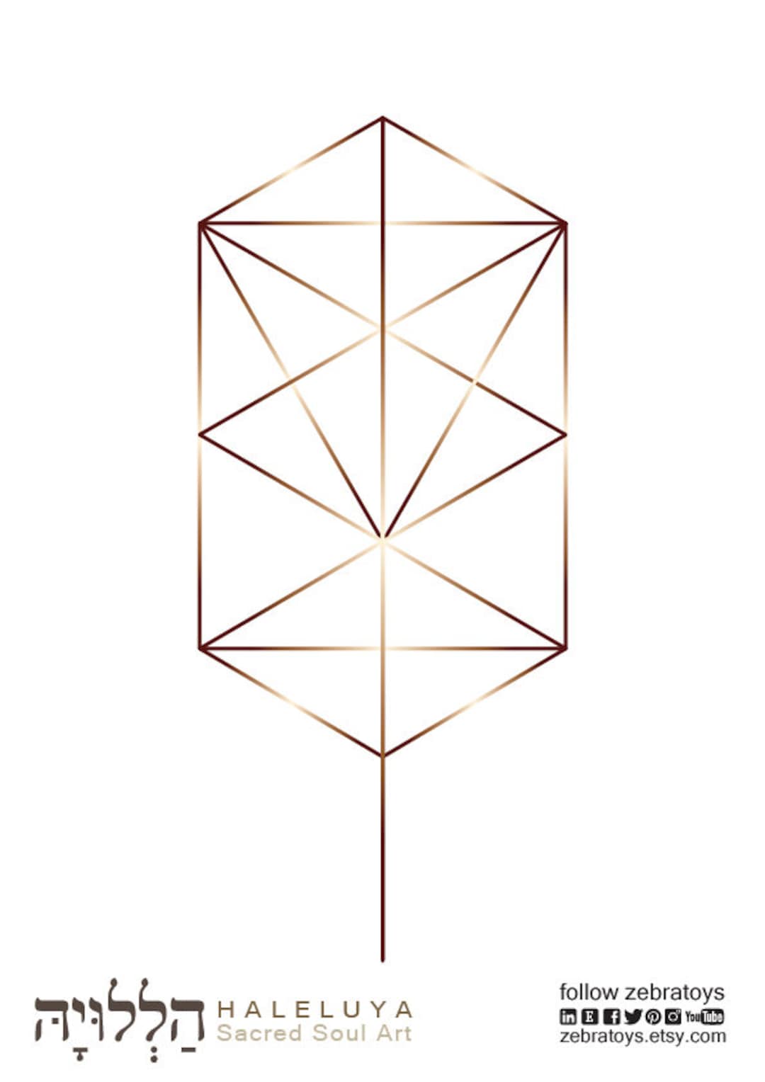 Kabbalah Ten Sefirot-sacred Geometry-wall Décor Copper Print-10 ...