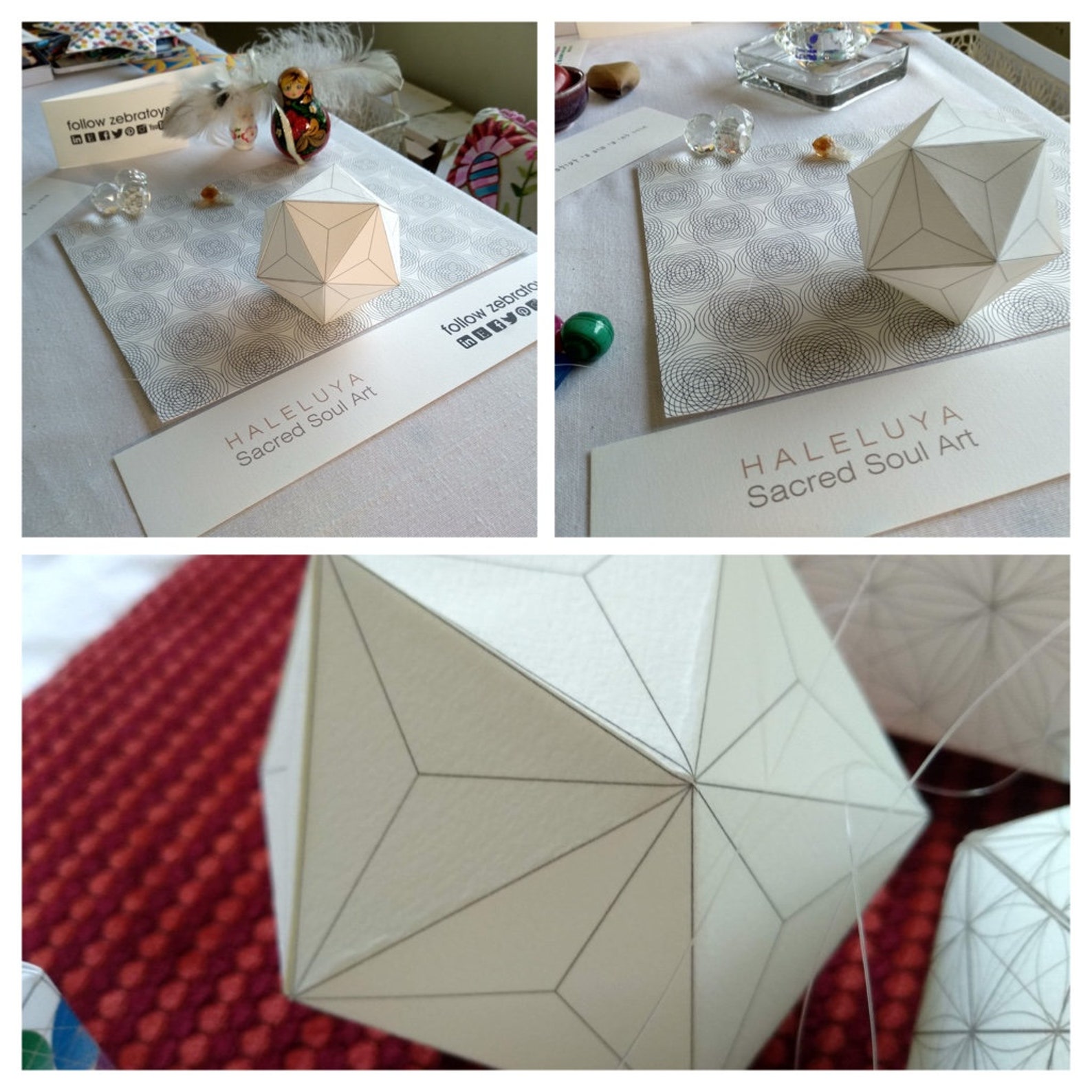 Icosahedron 3D Papercraft Template Pdf-platonic Solids-printable 3D ...