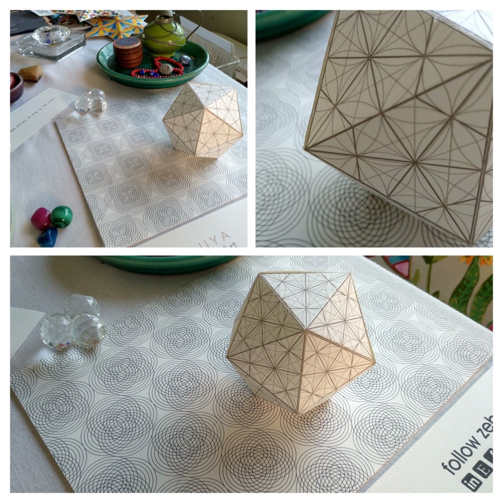 Icosahedron 3D Papercraft Template Pdf-platonic Solids-printable Model ...