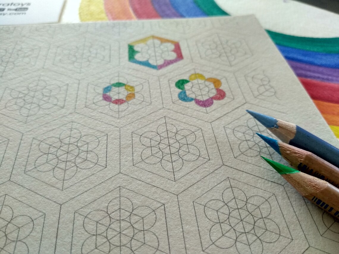 Inspiring Healing Coloring Page-fruit of Life Hexahedrons - Etsy