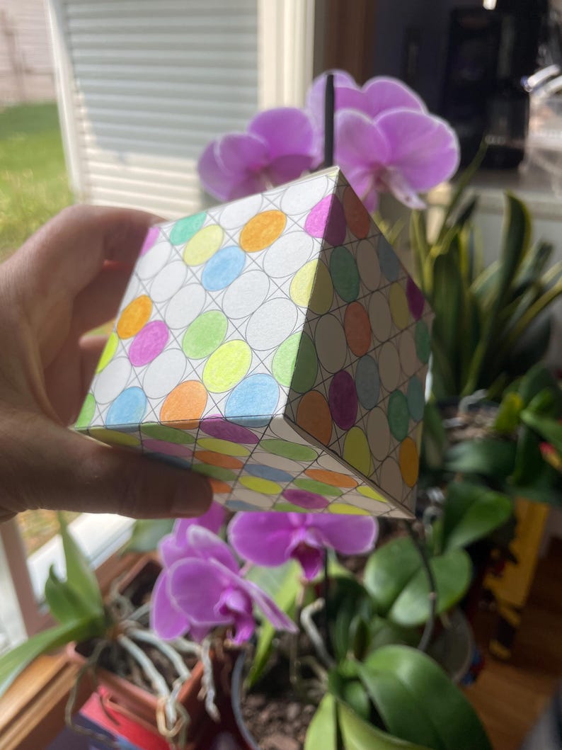 Hexahedron 3D Cube-printable Model-papercraft-pdf Template-platonic ...