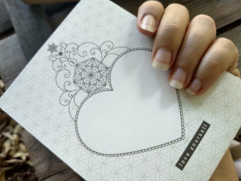 Self Love Coloring Page-love Yourself to Color-flower of Life Geometric ...