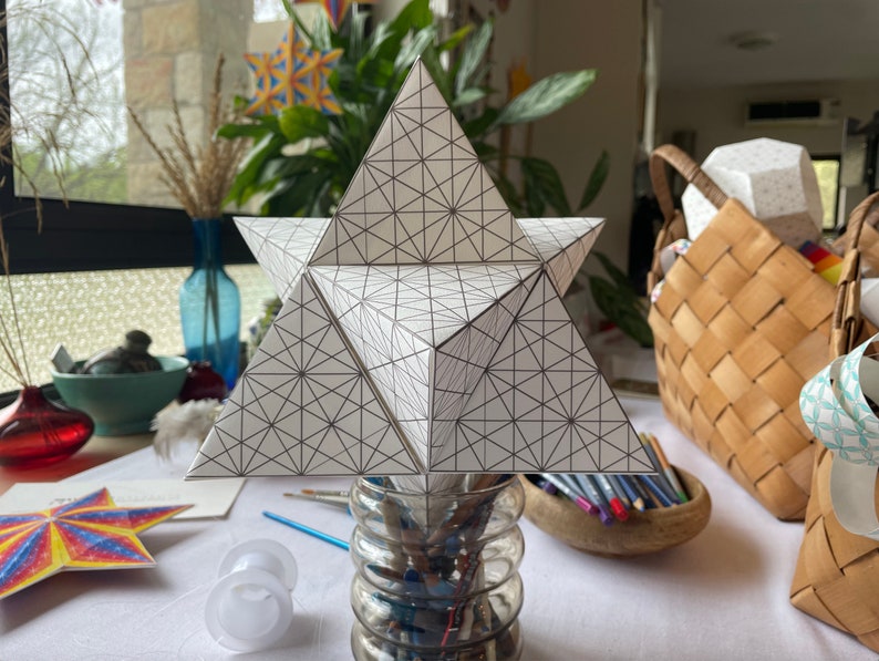 Merkaba 3D Papercraft Merkavah Template-pdf-printable DIY Model ...