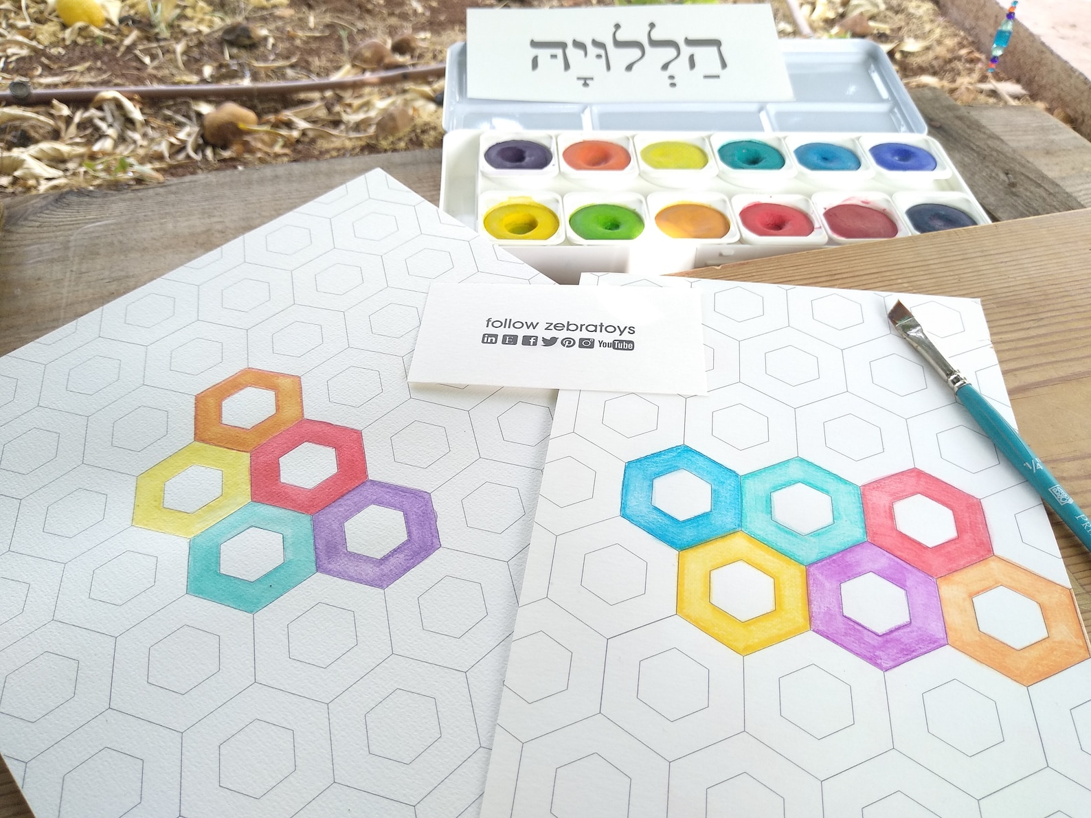 Large Hexagon Pattern Coloring Page Sheet-color Geometric Shapes ...