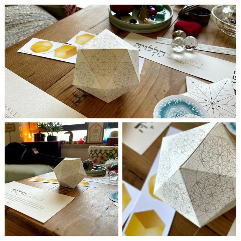 Icosahedron 3D Papercraft Template-platonic Solids-printable Model ...