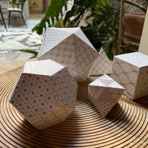 Platonic Solids Set Paper Craft PDF Templates-package of 5 Home Décor ...