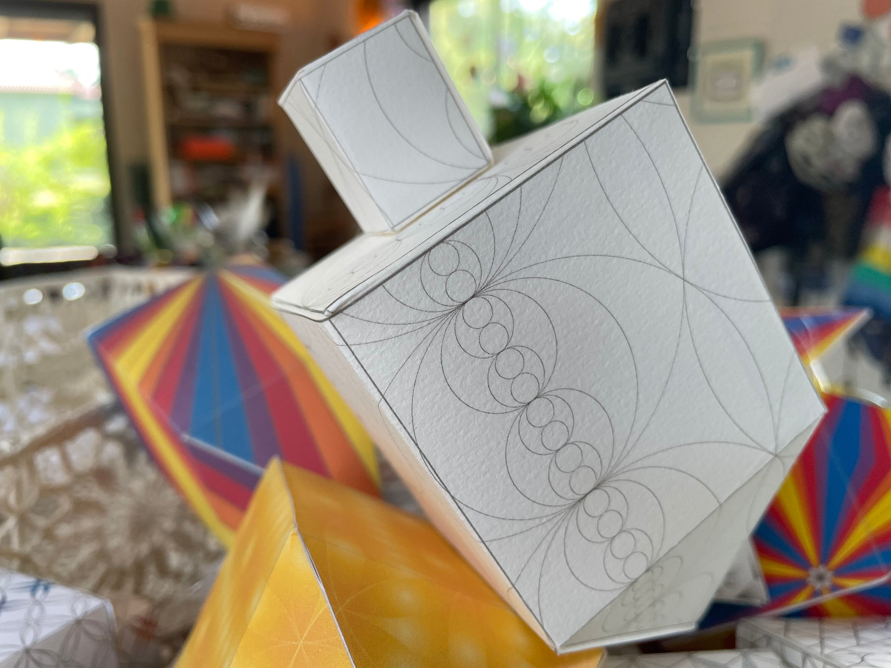 Dreidel Hanukkah-3d Paper Craft Template-geomety-model-holiday Party ...