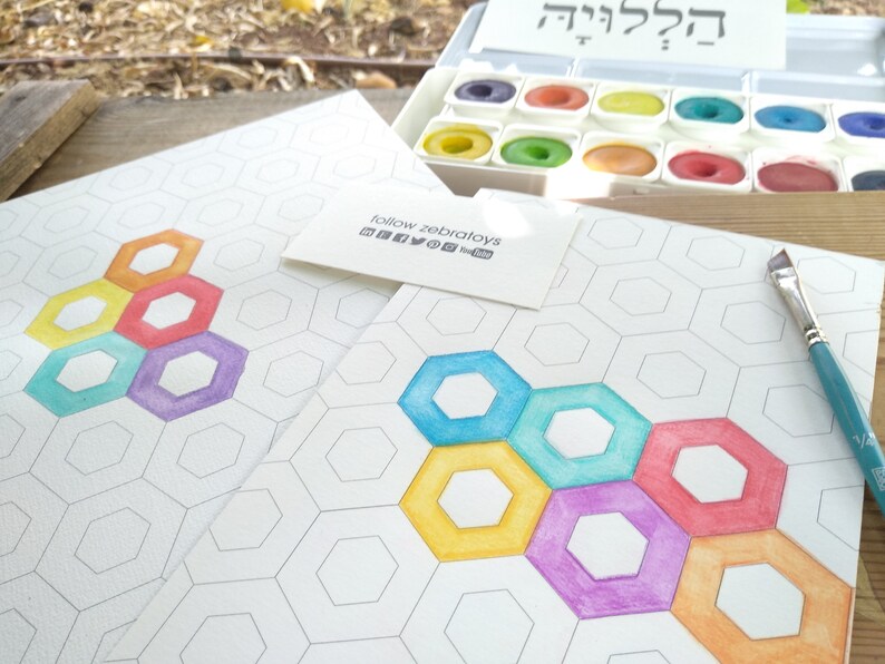 Large Hexagon Pattern Coloring Page Sheet-color Geometric Shapes ...